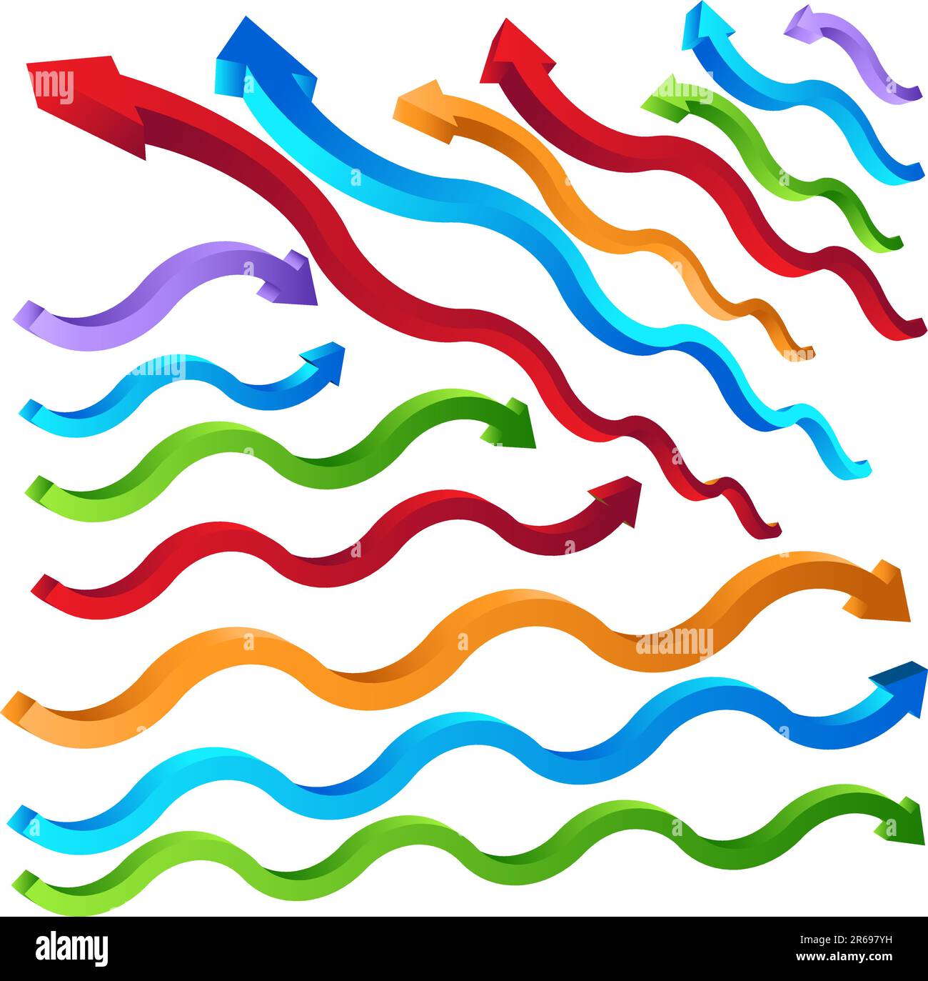 Colorful mix of 3D arrows going in many directions Stock Vector Image ...