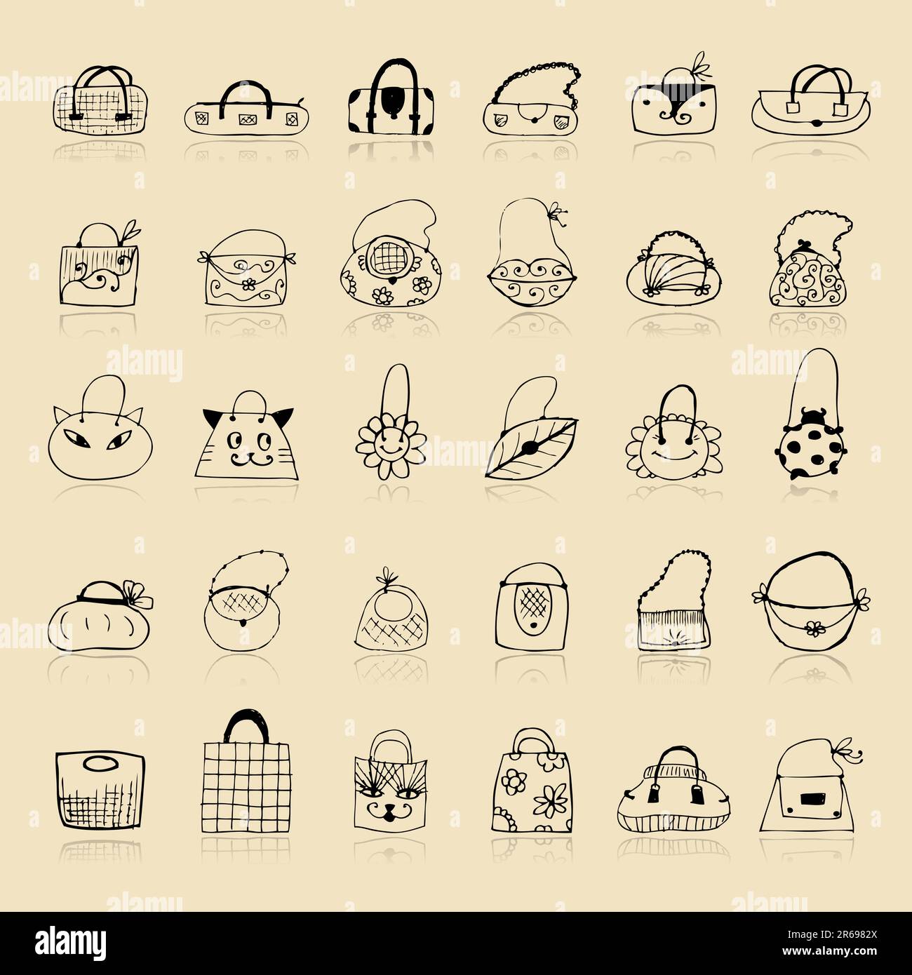 Female bags drawing hi-res stock photography and images - Alamy