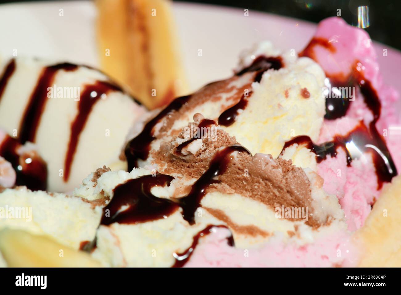 Neapolitan Ice Cream with a Banana Stock Photo - Alamy