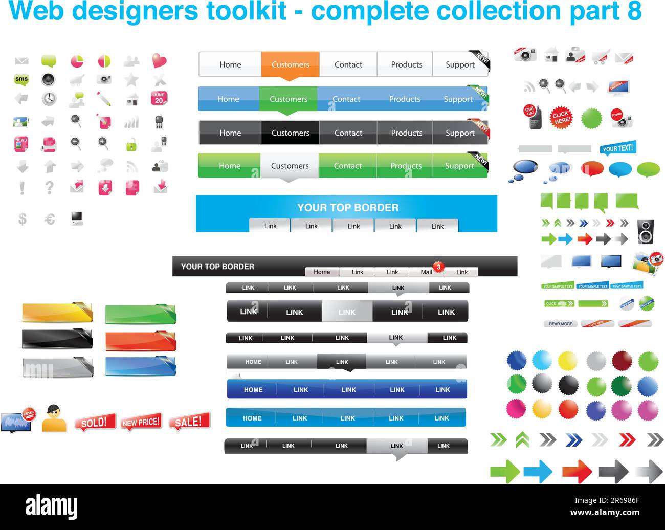 Web Designers toolkit series - Large collection of web graphics Stock ...