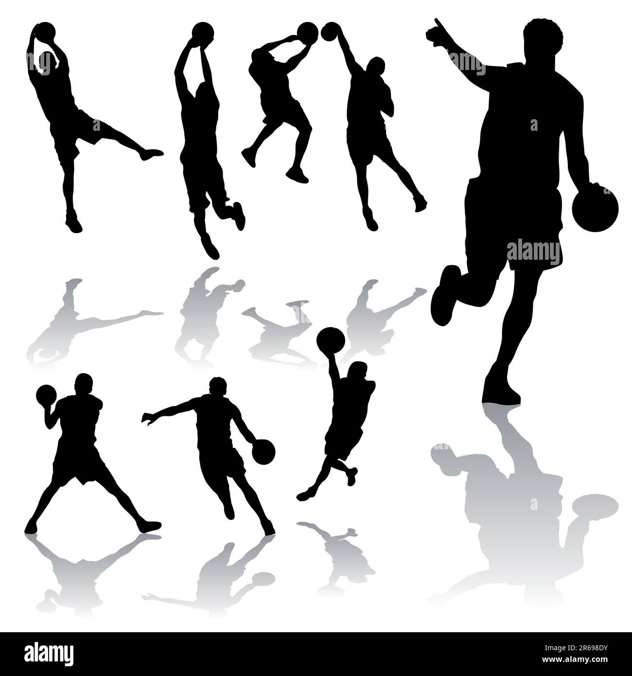 vector set of basketball players Stock Vector Image & Art - Alamy
