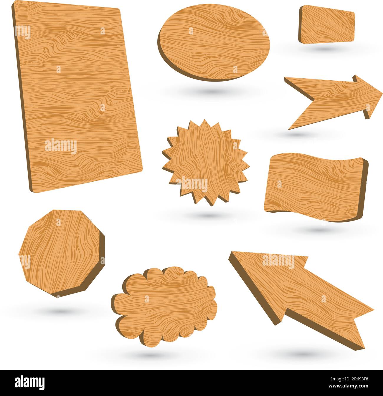 Set of 3d wood vector labels Stock Vector Image & Art - Alamy