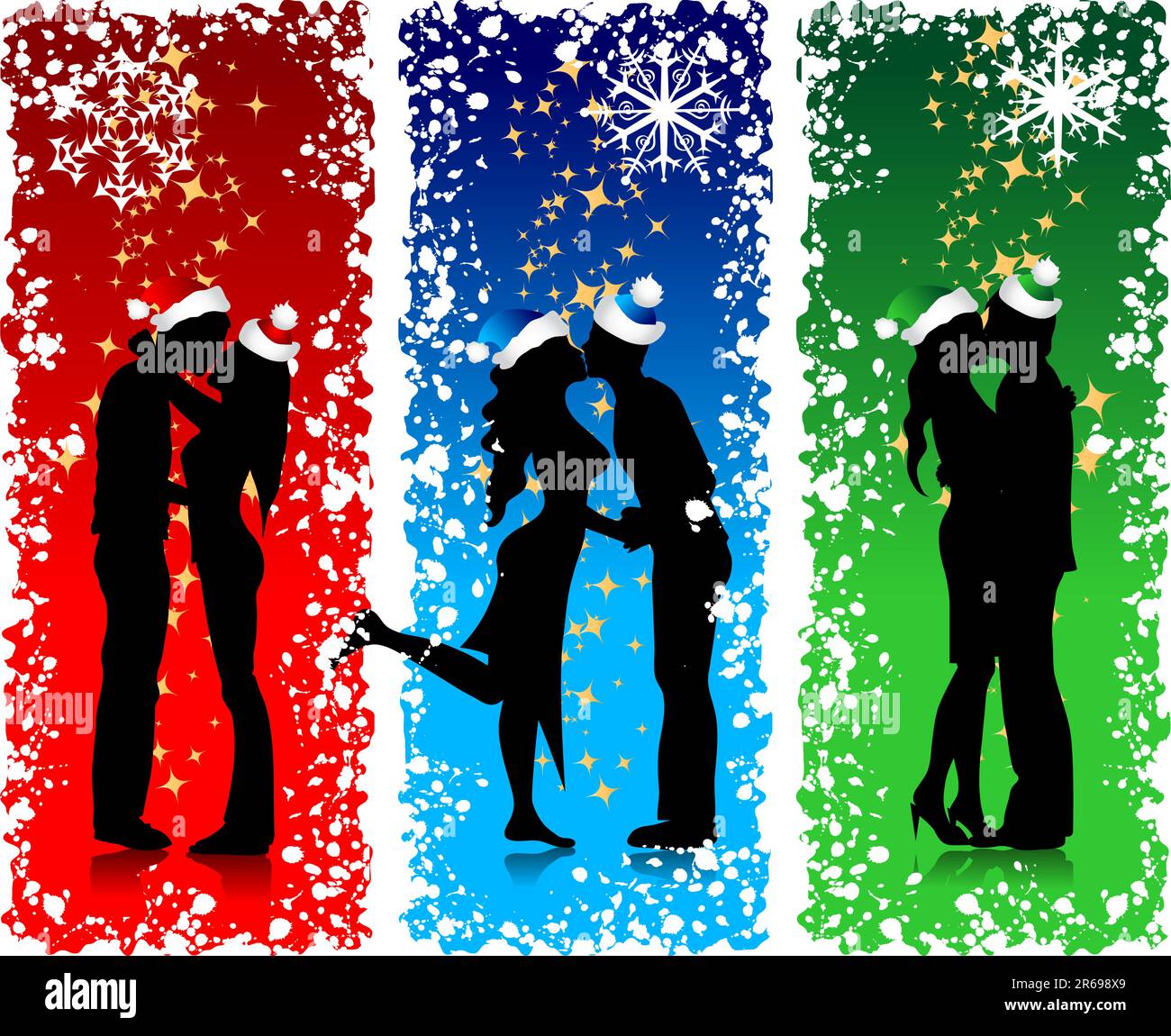 Couple Kissing Christmas Holiday Stock Vector Image And Art Alamy
