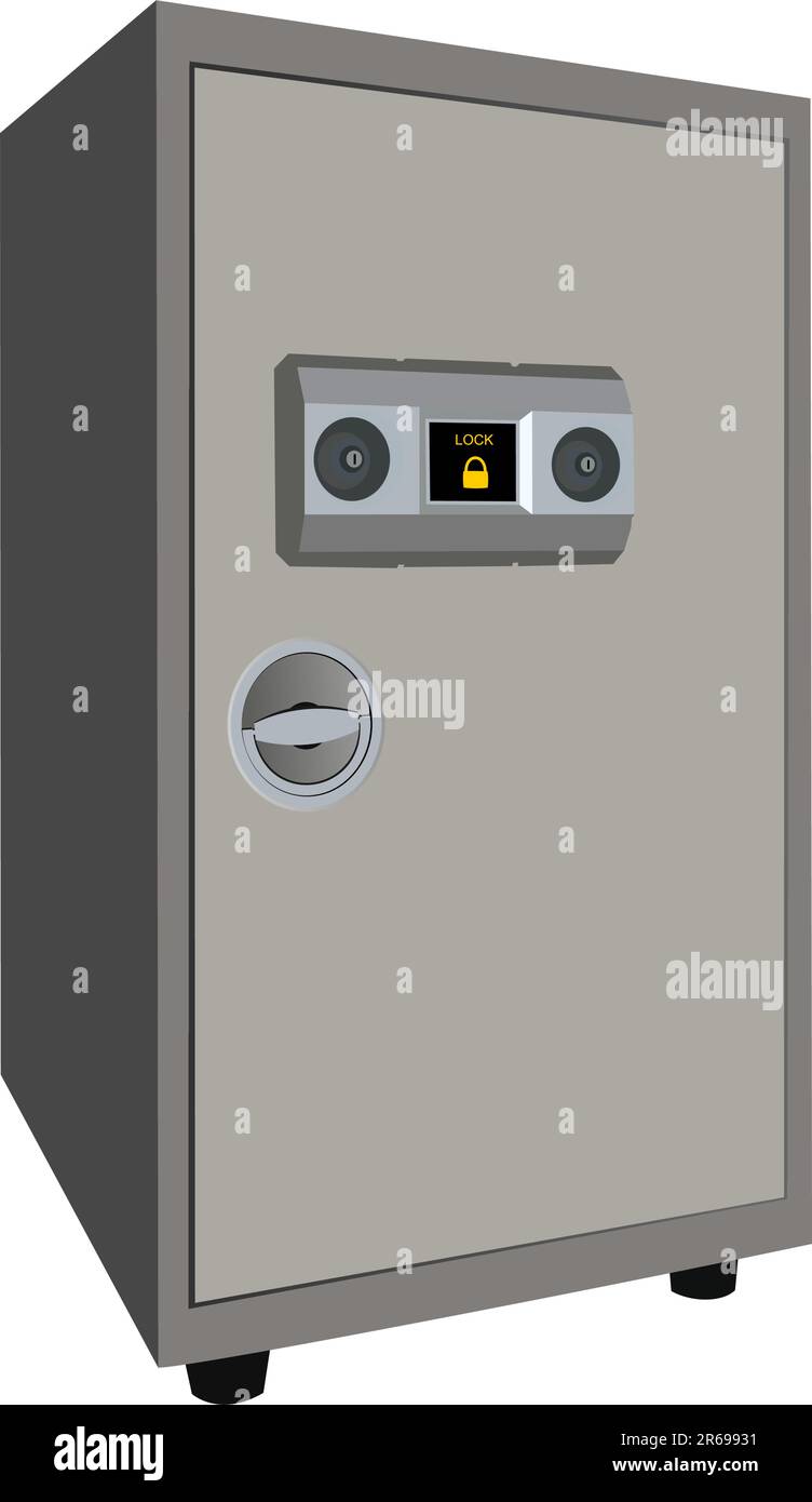 Vector illustration of safe is isolated on white background Stock ...