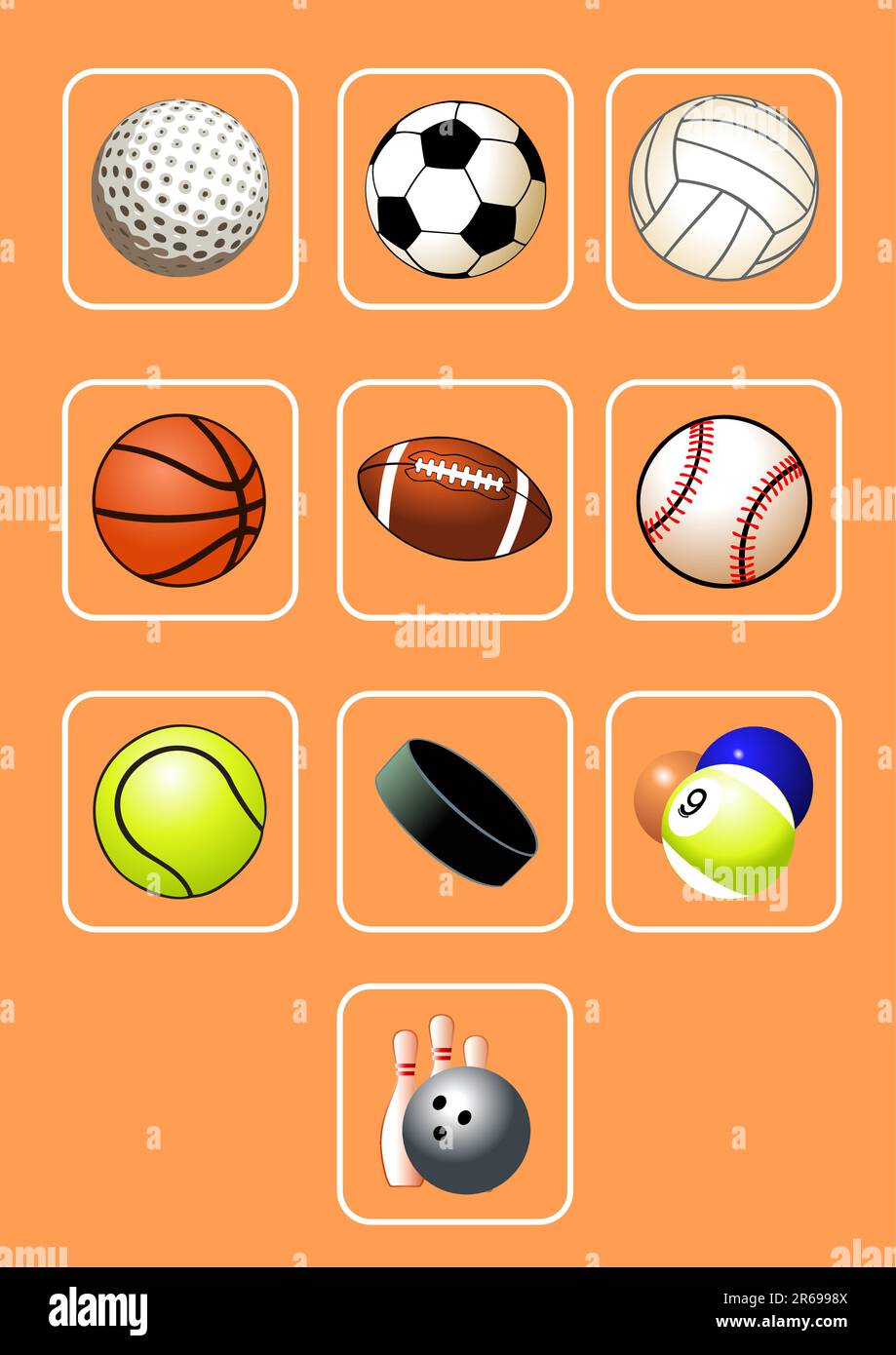 Design Elements, Sport Balls Icon Set Stock Vector Image & Art - Alamy