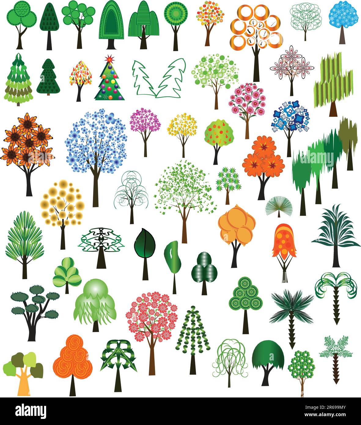 Set of vector of trees for design Stock Vector Image & Art - Alamy
