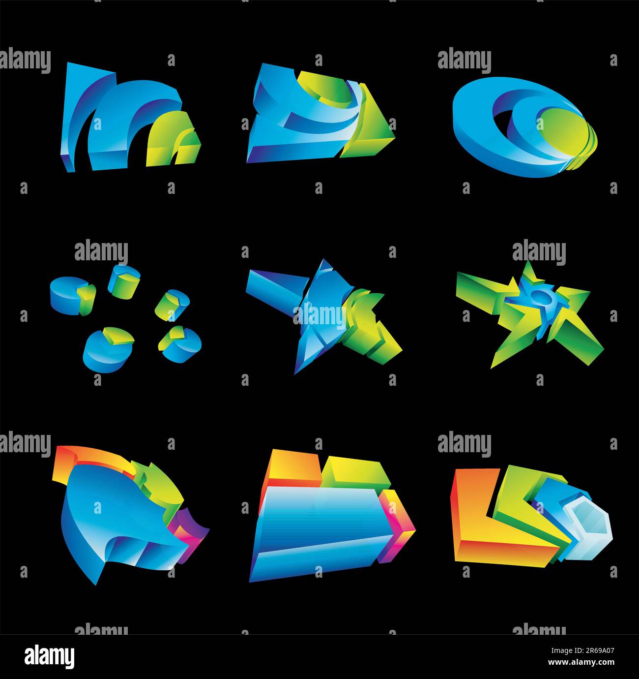 Set of Colorful 3D Design Elements Stock Vector Image & Art - Alamy