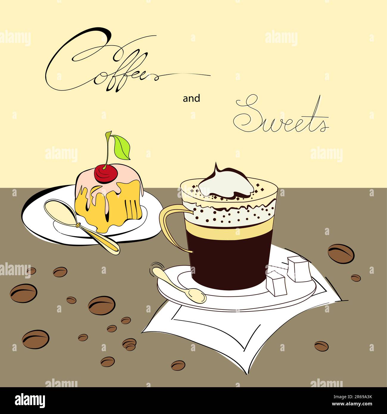 Mug coffee on pile Stock Vector Images - Alamy