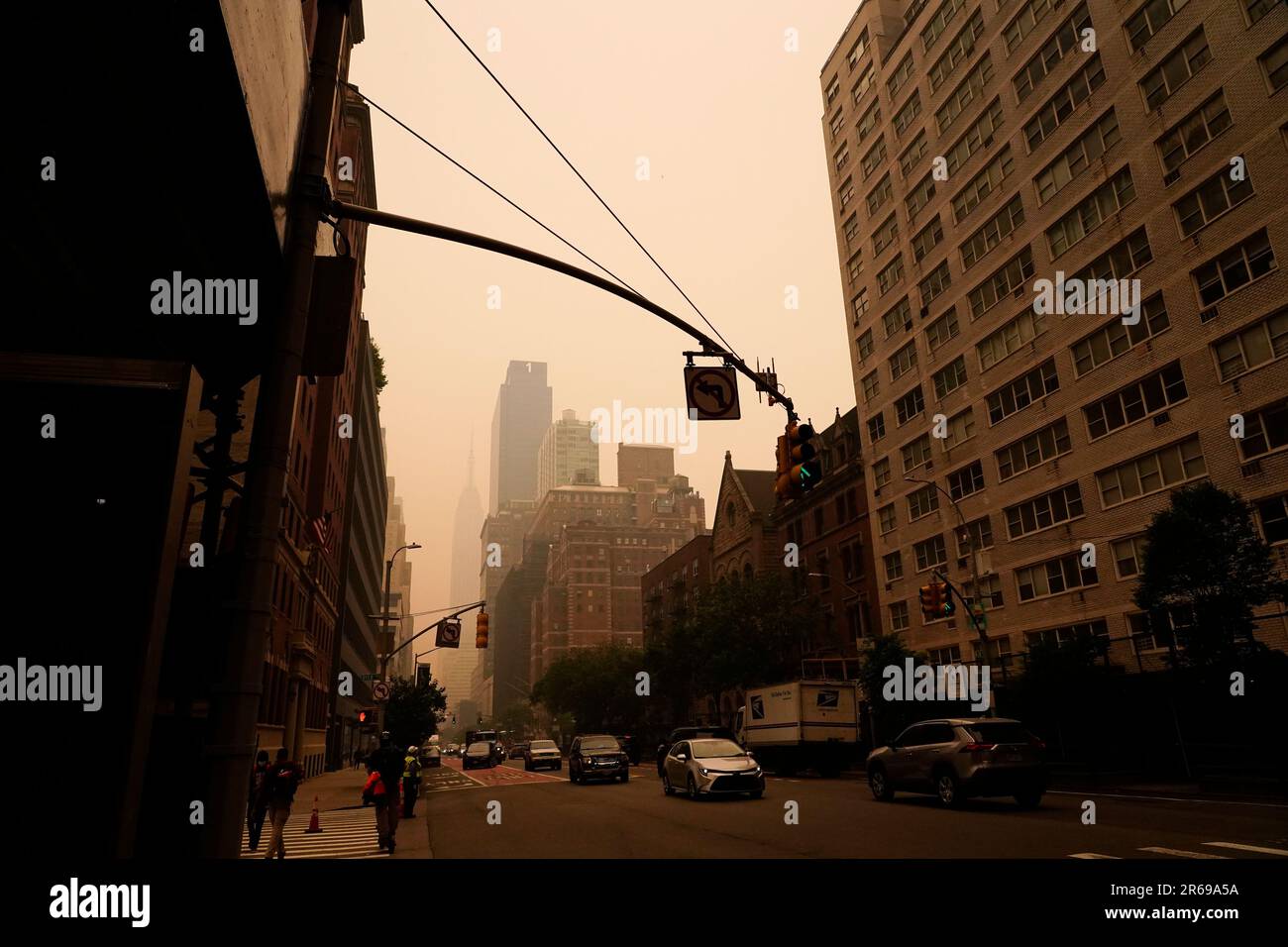 New York, New York, USA. 07th June, 2023. Thick plume of Canadian ...