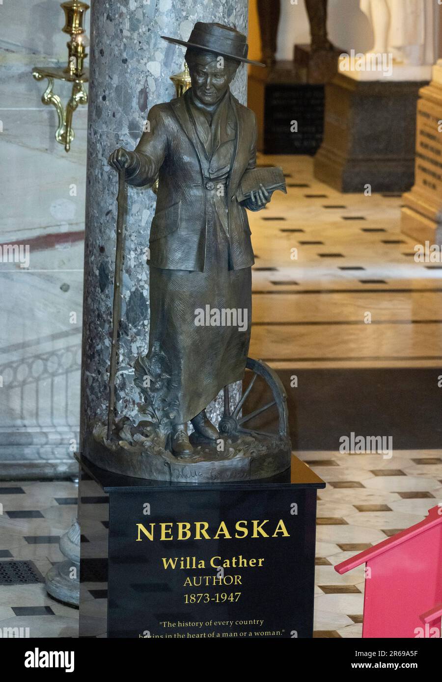 The statue honoring American writer Willa Cather of Nebraska that was ...