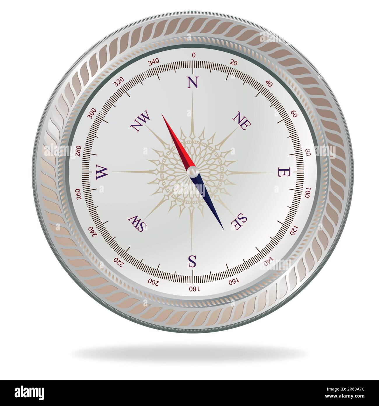 Vector illustration of a retro silver compass Stock Vector Image & Art ...
