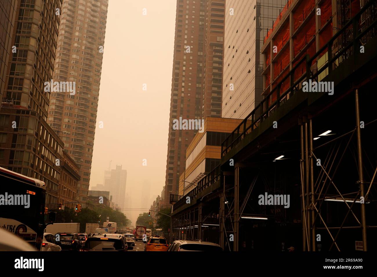 New York, New York, USA. 07th June, 2023. Thick plume of Canadian ...