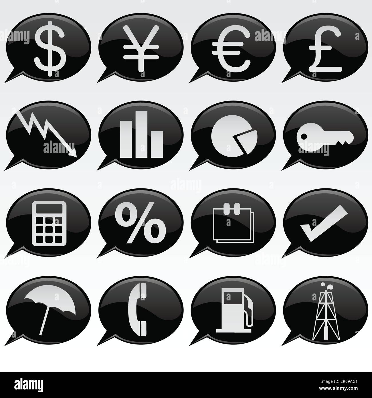 Finance icons collection Black and White Stock Photos & Images - Alamy