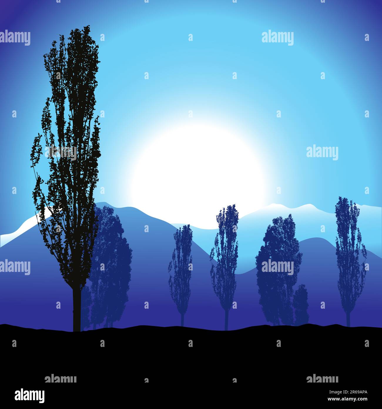 Tree silhouette, landscape Stock Vector Image & Art - Alamy