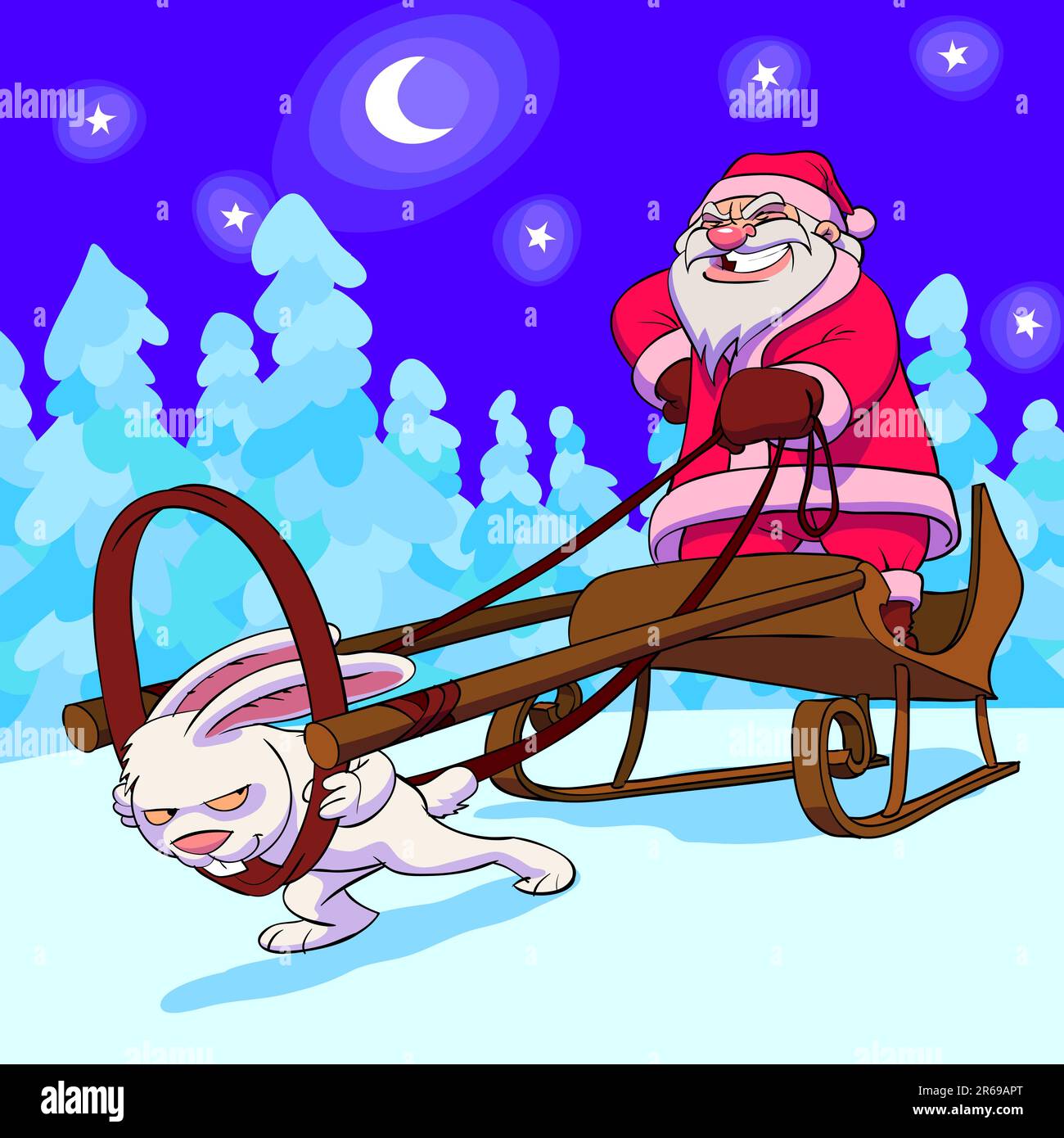 Rabbit in santa claus Stock Vector Images - Alamy