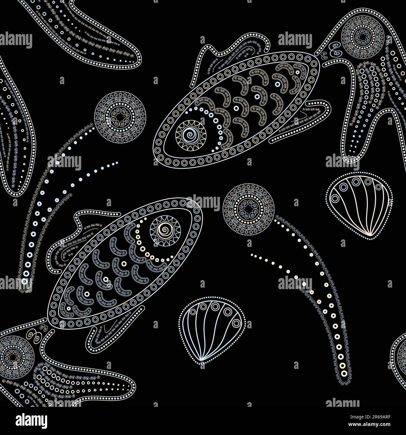 Seamless pattern shells on Stock Vector Images - Alamy