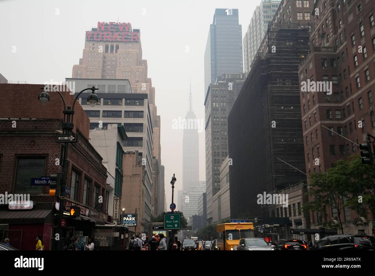 New York, New York, USA. 07th June, 2023. Thick plume of Canadian ...