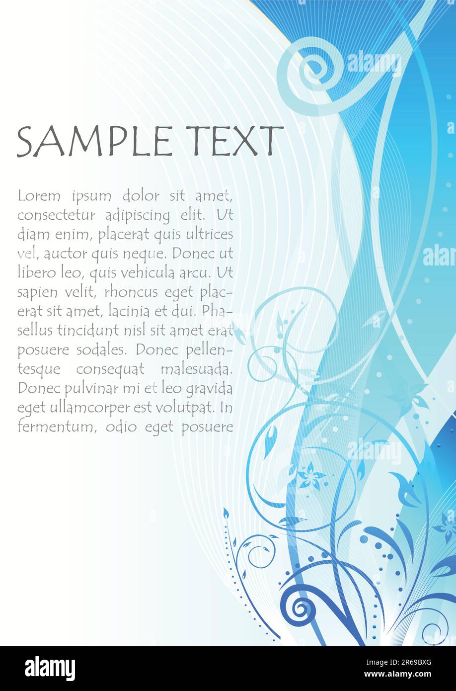 illustration of vector floral background with sample text Stock Vector ...