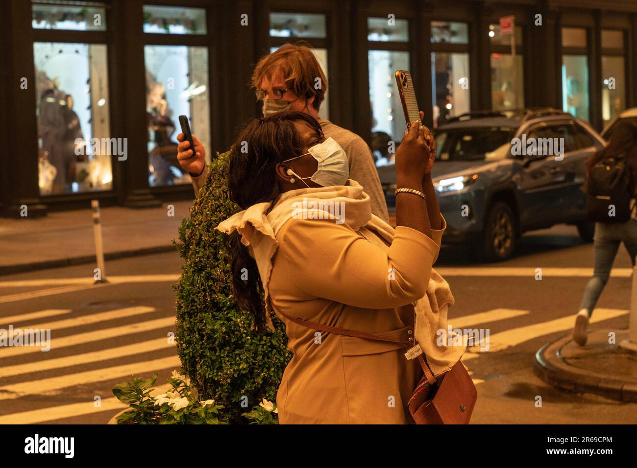New York, New York, USA. 7th June, 2023. A woman wearing facial masks ...