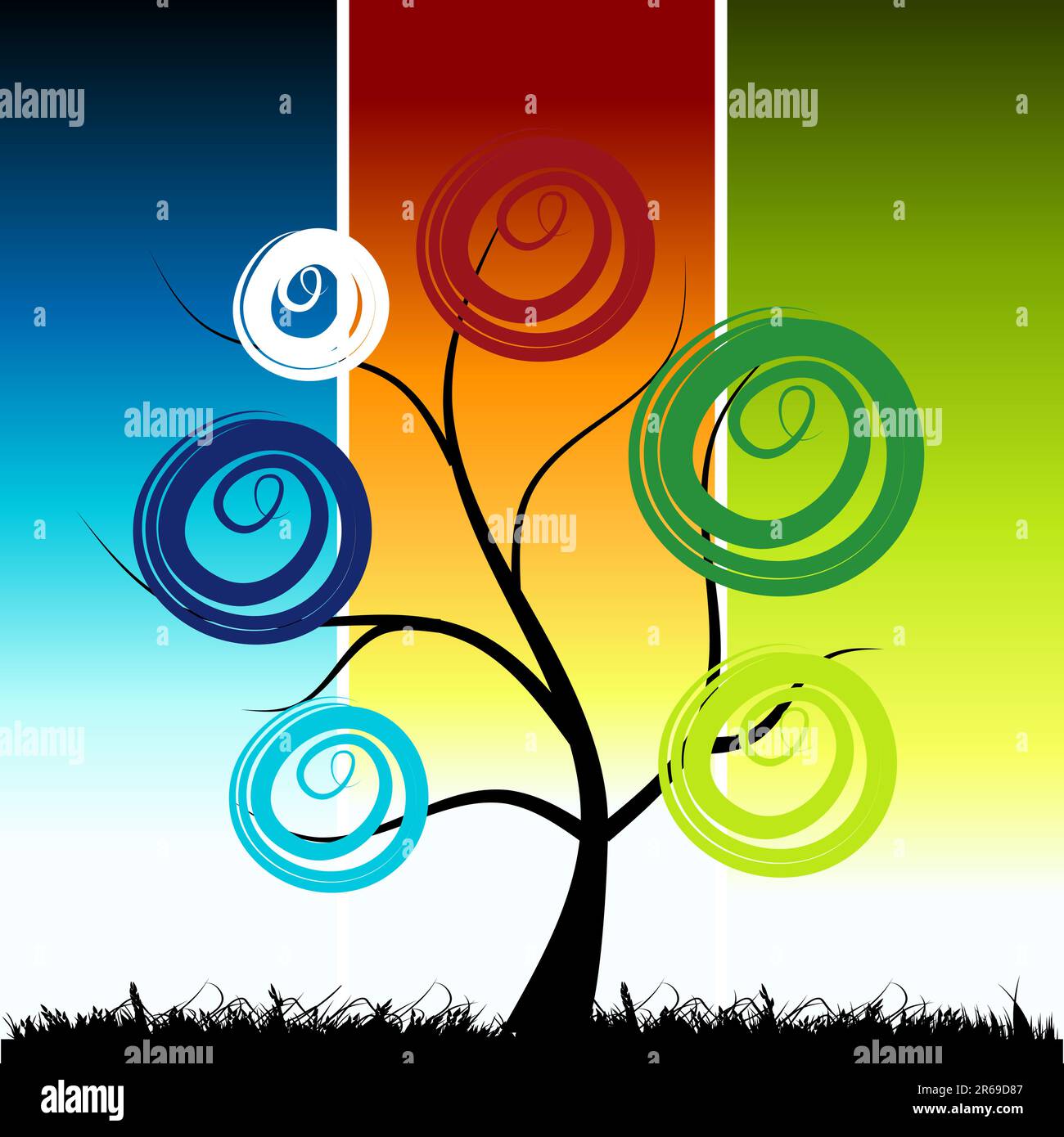 Tree silhouette, color background Stock Vector Image & Art - Alamy