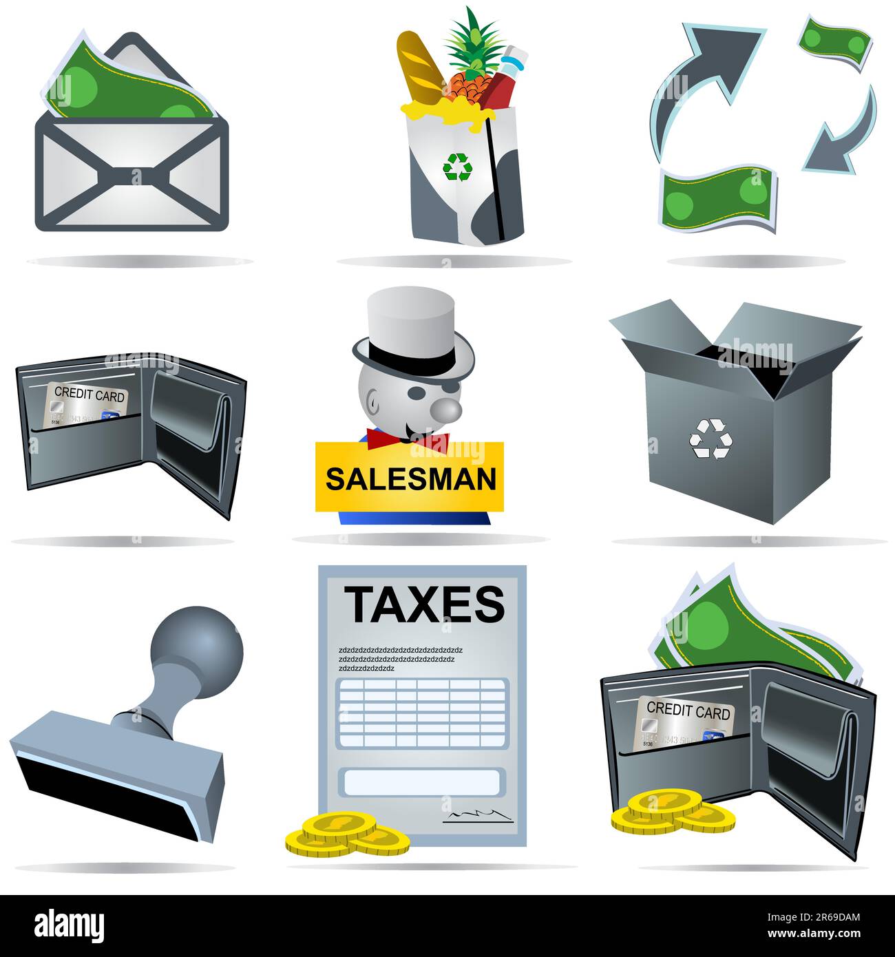 Vector illustration of nine colored accounting icons Stock Vector Image ...
