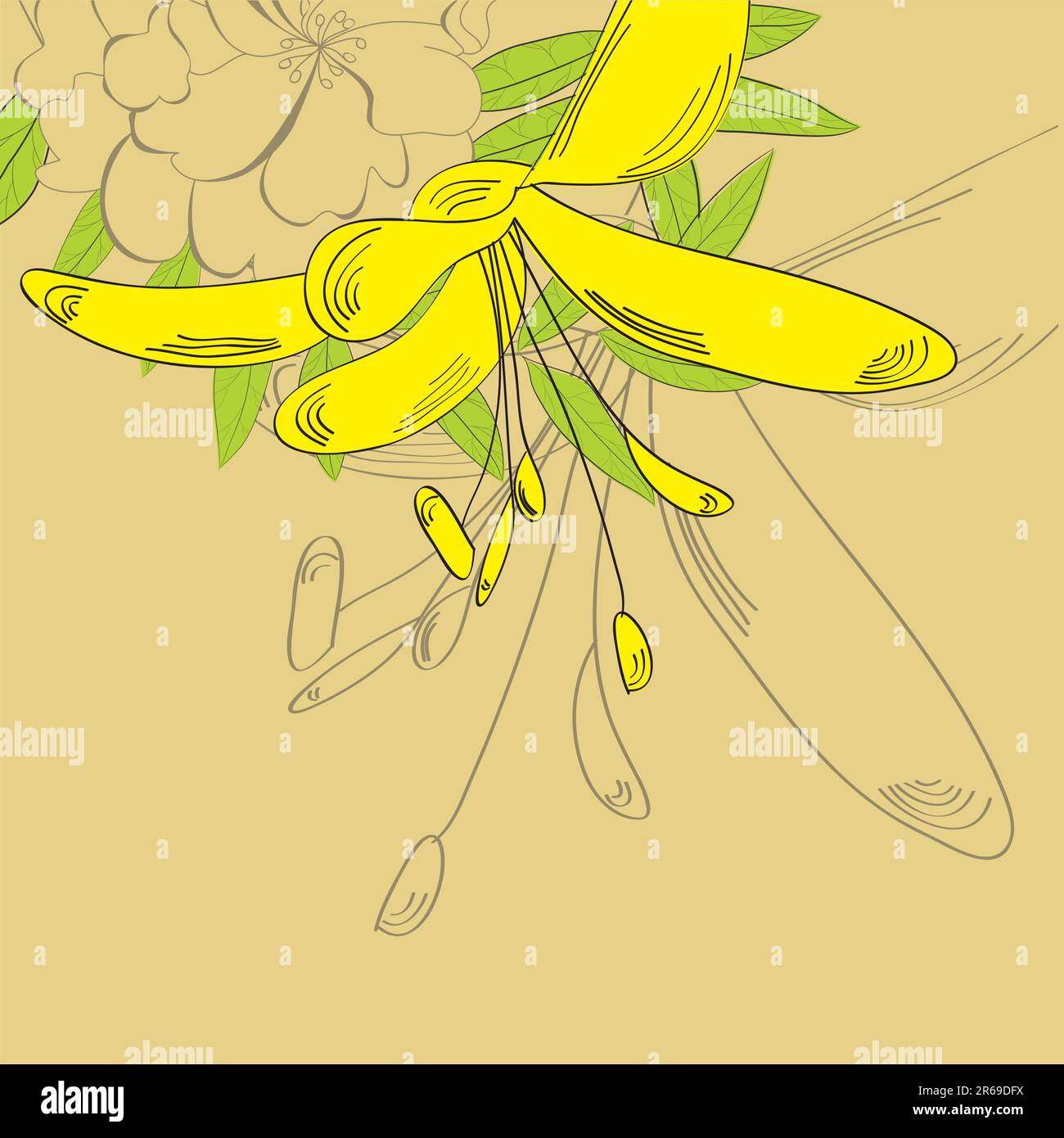 Yellow calligraphy art Stock Vector Images - Alamy