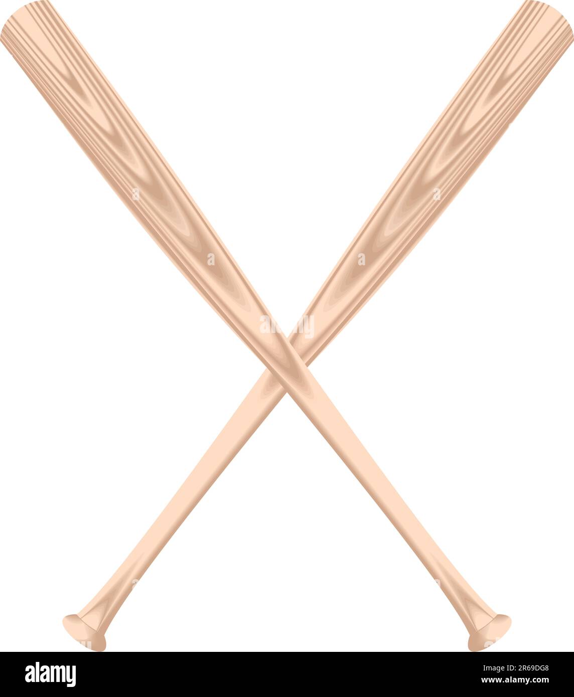 Realistic illustration of two baseball bat - vector Stock Vector Image ...