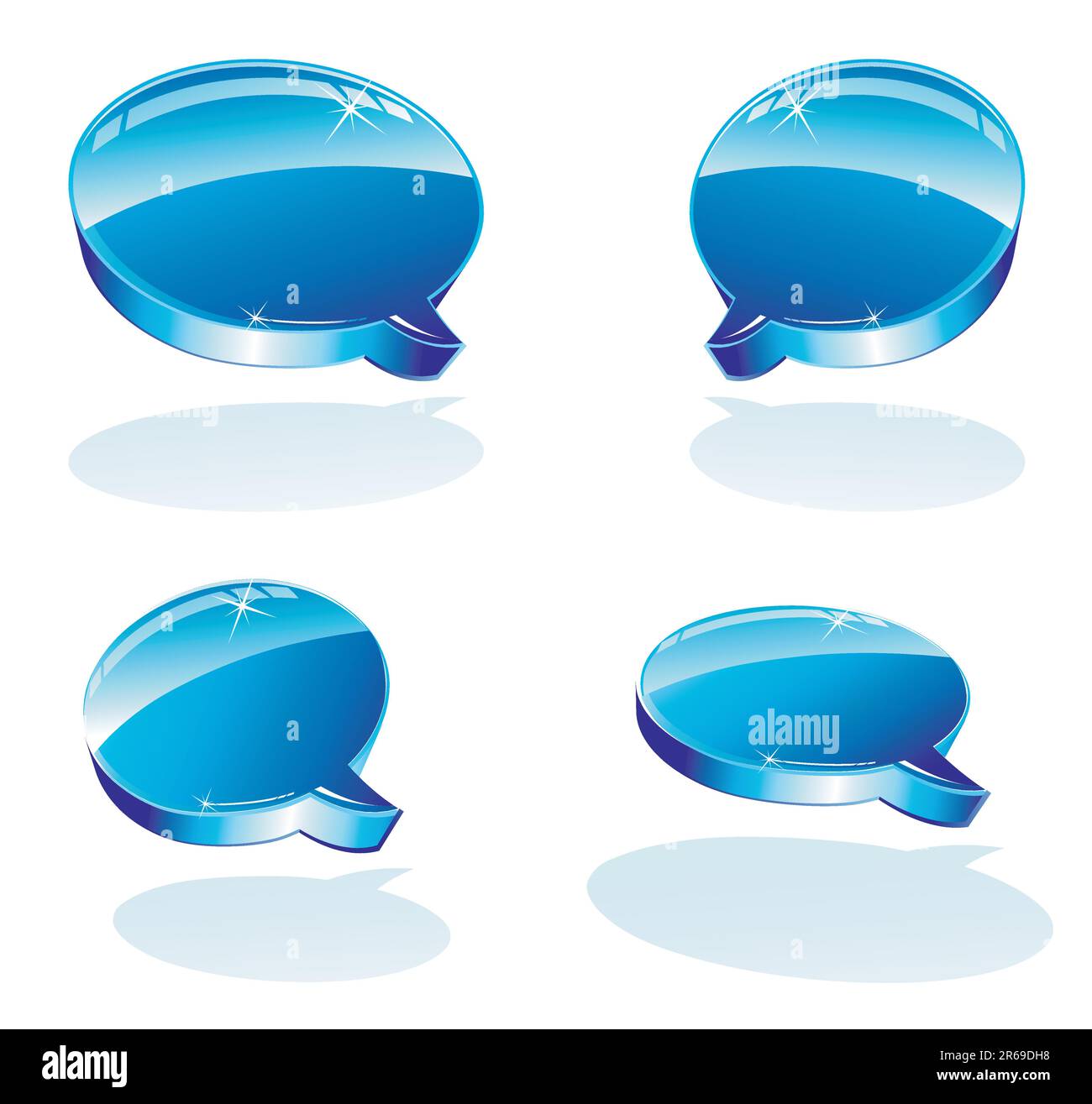 Colorful Clouds with glossy effect and reflection Stock Vector Image ...