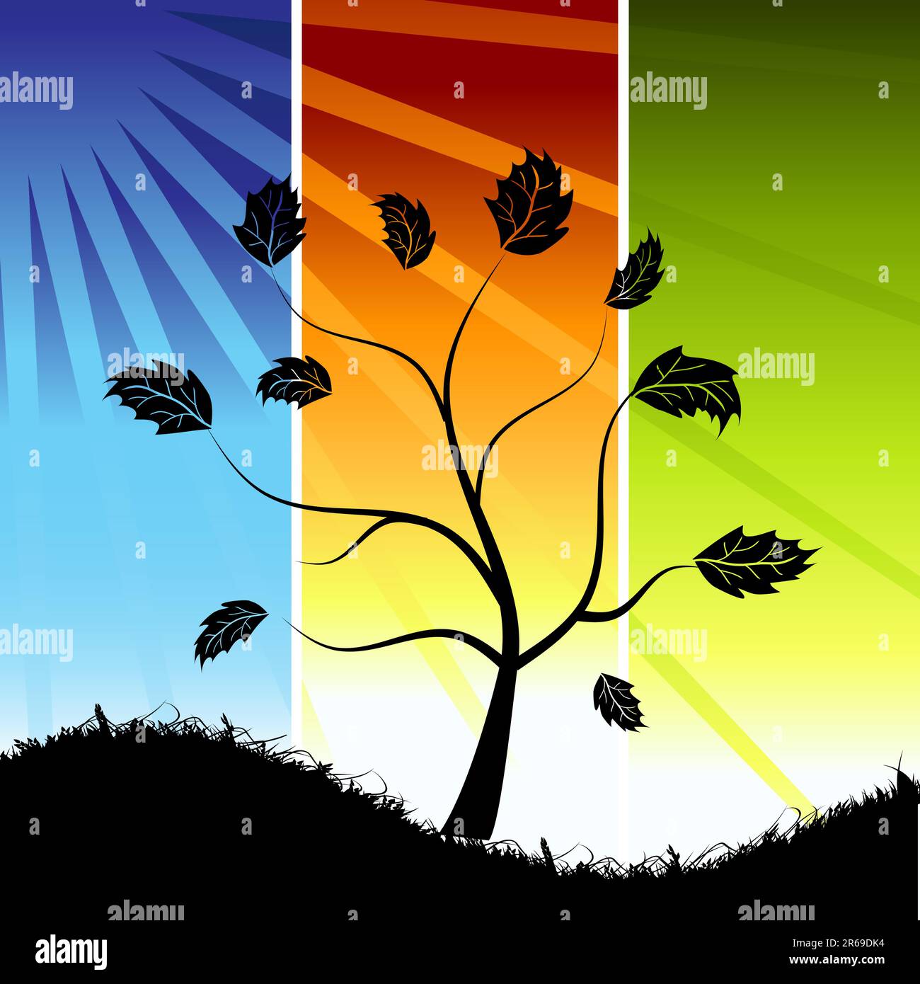 Tree silhouette, color background Stock Vector Image & Art - Alamy