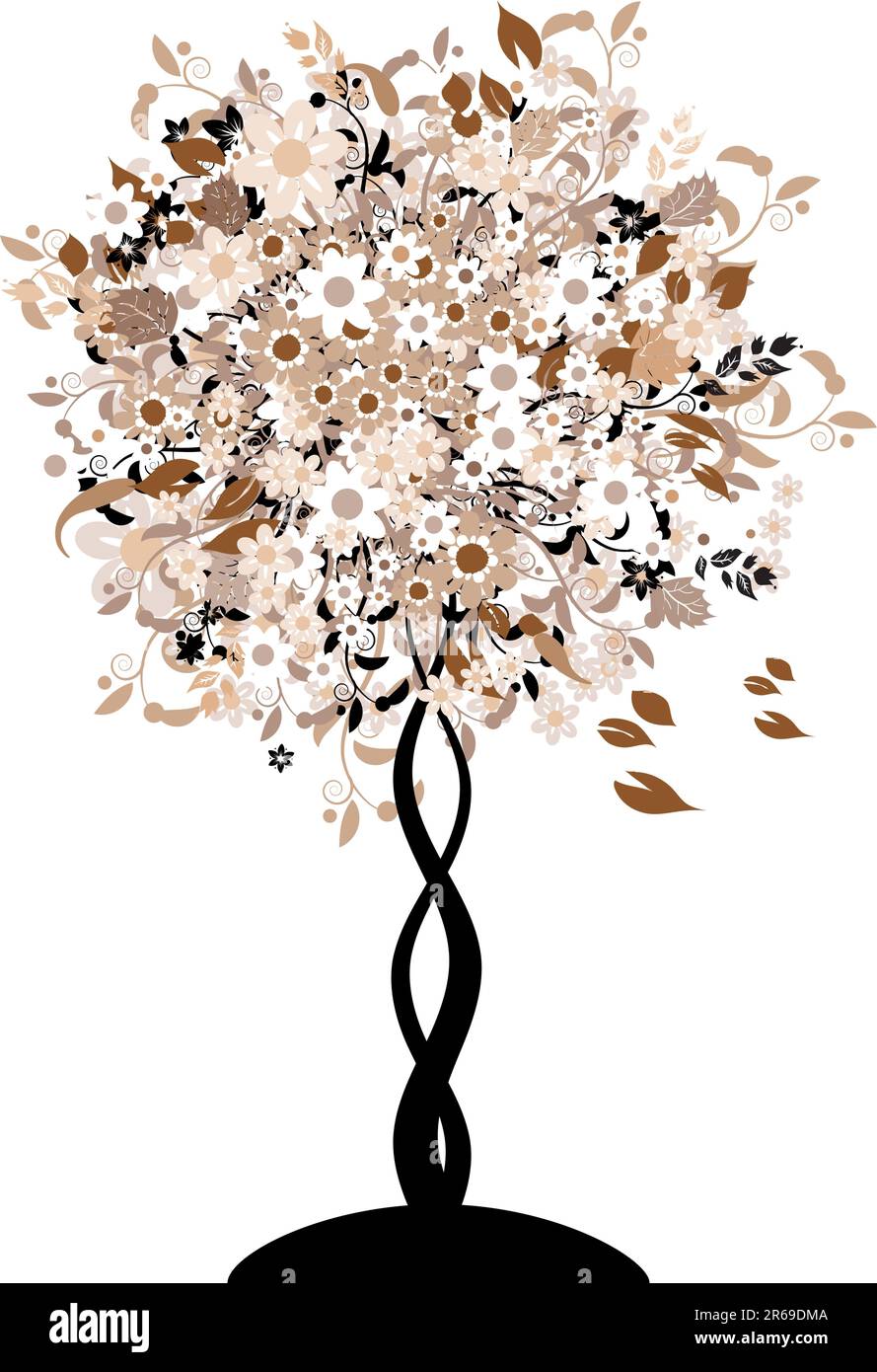 Large floral painting Stock Vector Images - Alamy