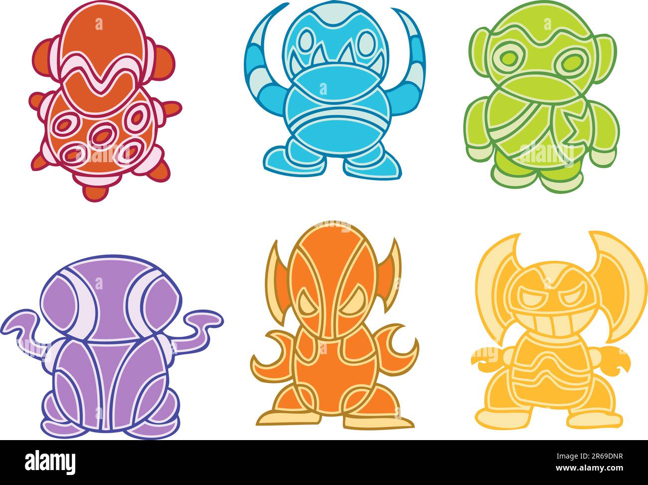 Set of 6 alien creatures from outer space Stock Vector Image & Art - Alamy