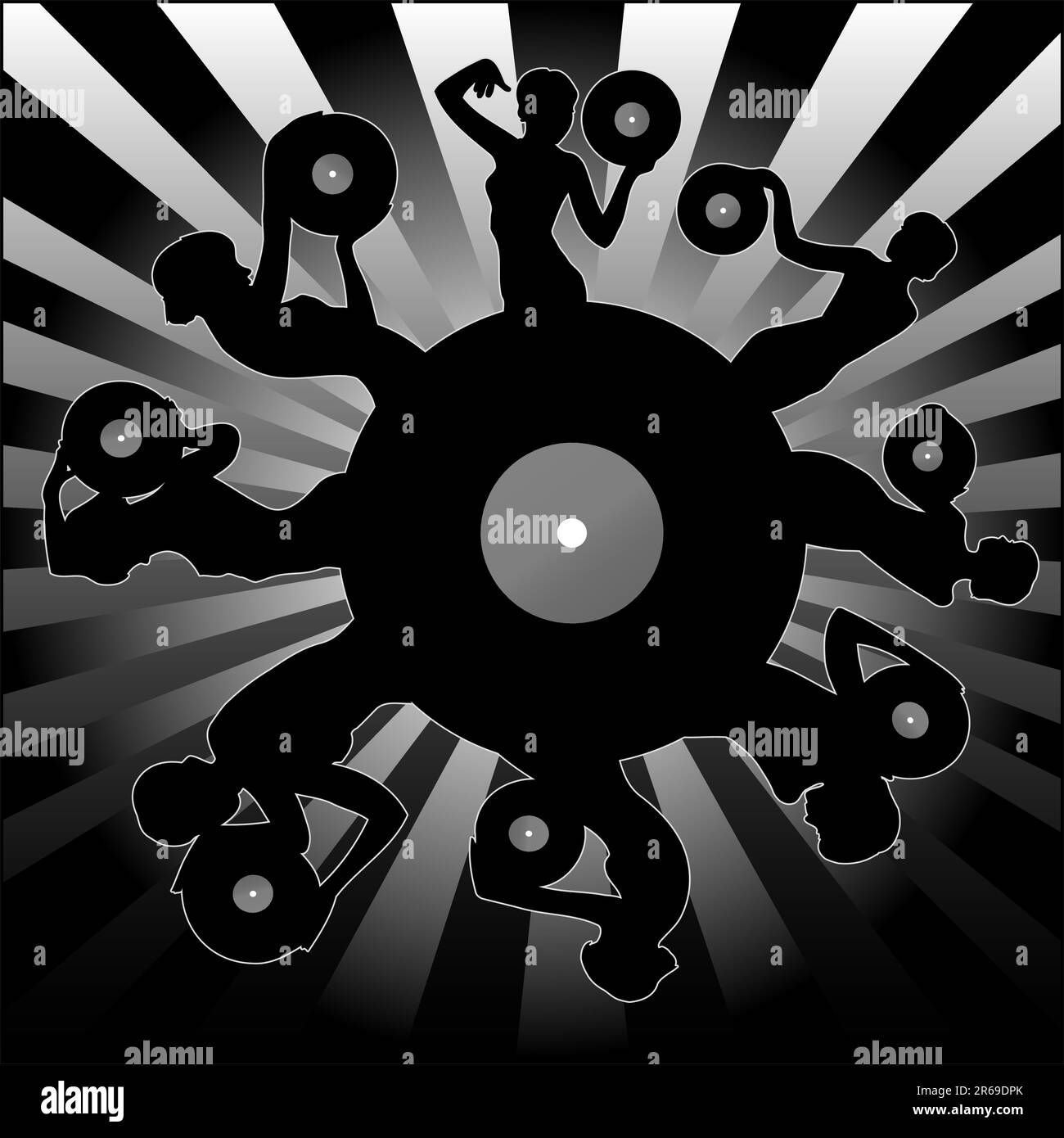 vinyl dancing silhouettes Stock Vector Image & Art - Alamy