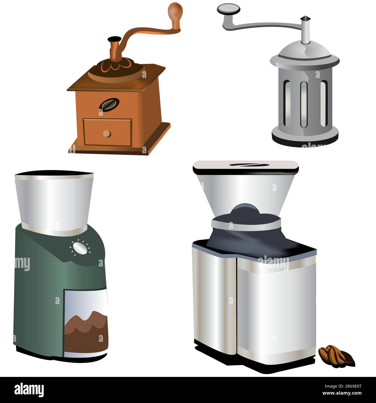 Collection of coffee grinders, vector illustration Stock Vector Image ...