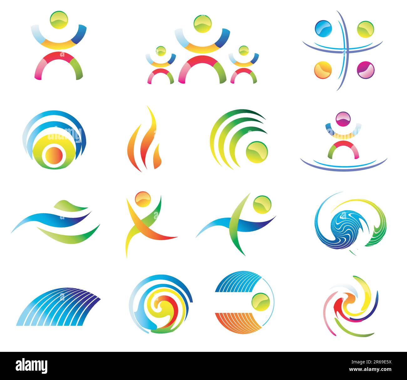 Collection of various colorful design elements Stock Vector Image & Art ...