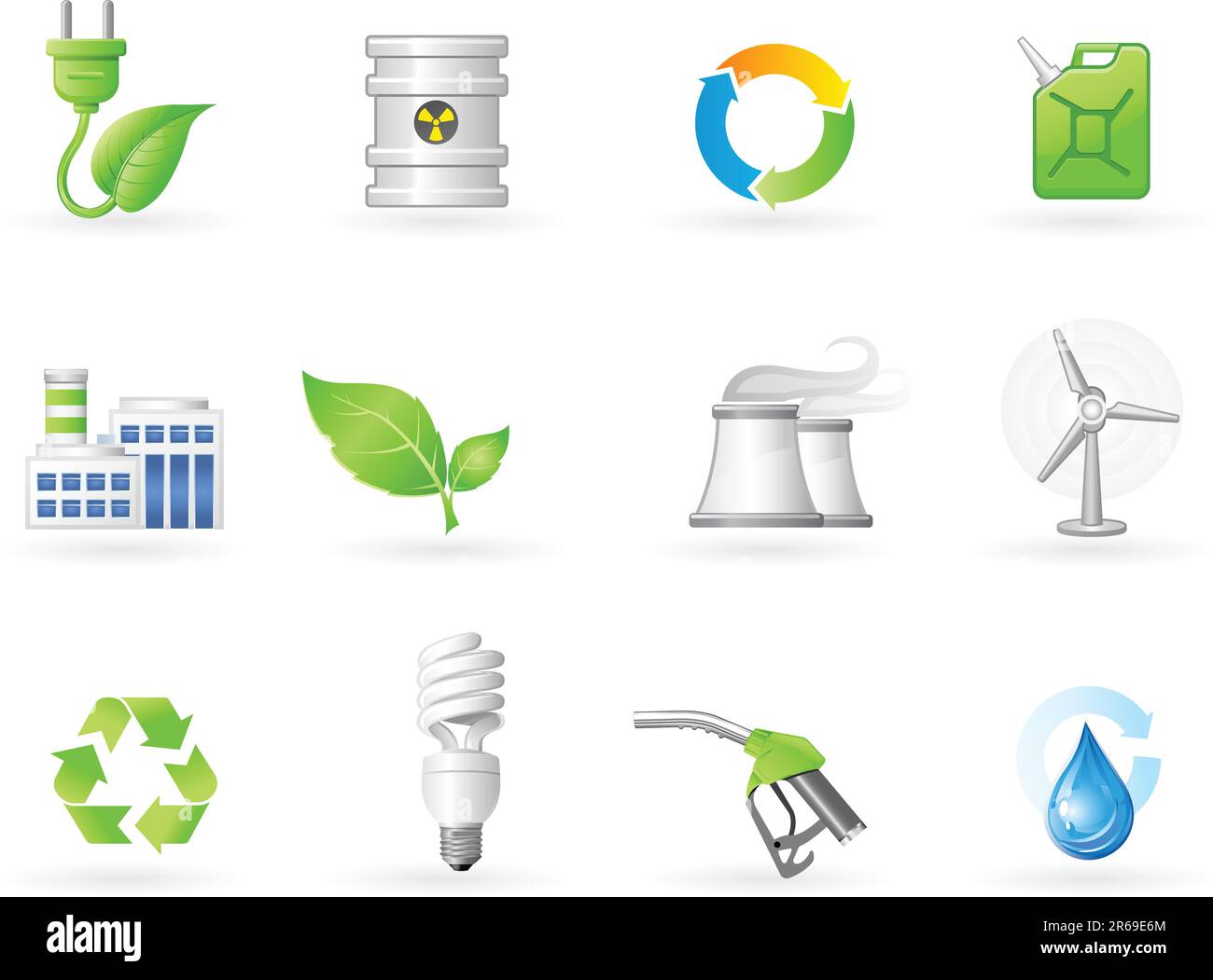 Plant energy factory icon Cut Out Stock Images & Pictures - Alamy