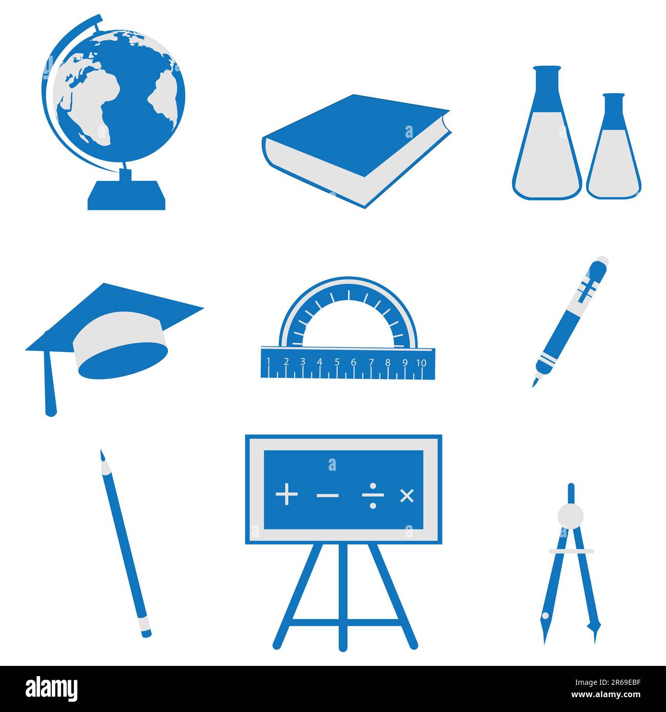 illustration of set of education icon on isolated background Stock ...