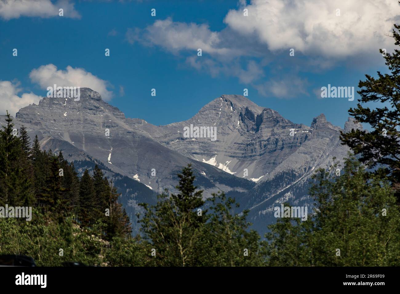 The Canadian Rockies as seen from various locations along the Trans ...