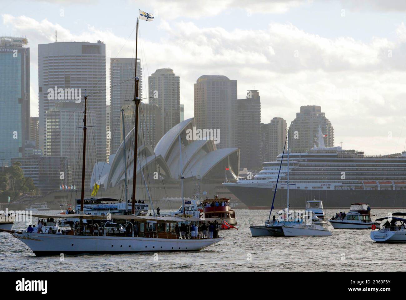 The Cunard Queen Victoria departs Sydney for Brisbane as part of her ...