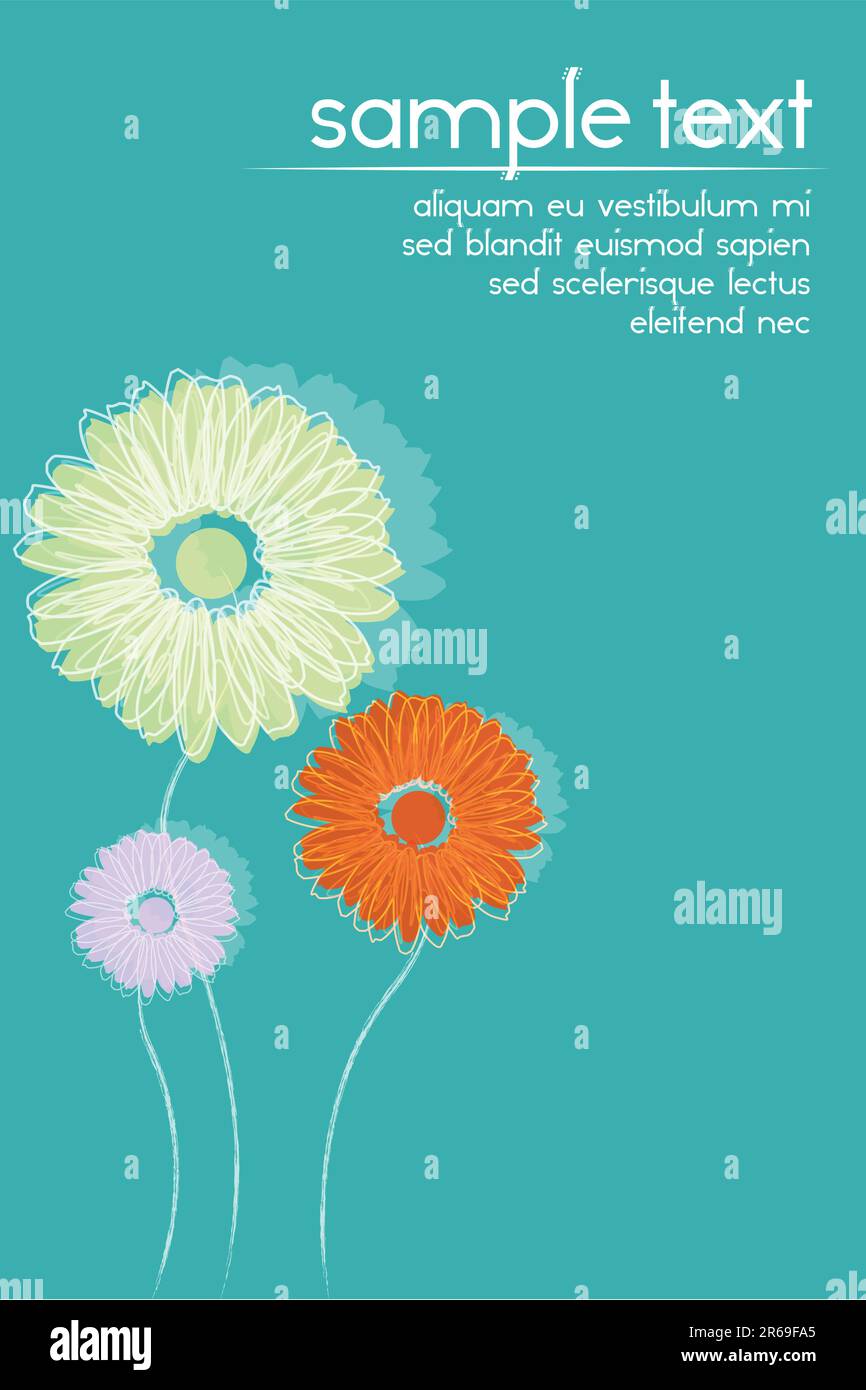 illustration of vector floral background with sample text Stock Vector ...