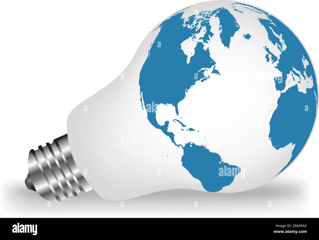 Vector lightbulb with world map Stock Vector Image & Art - Alamy