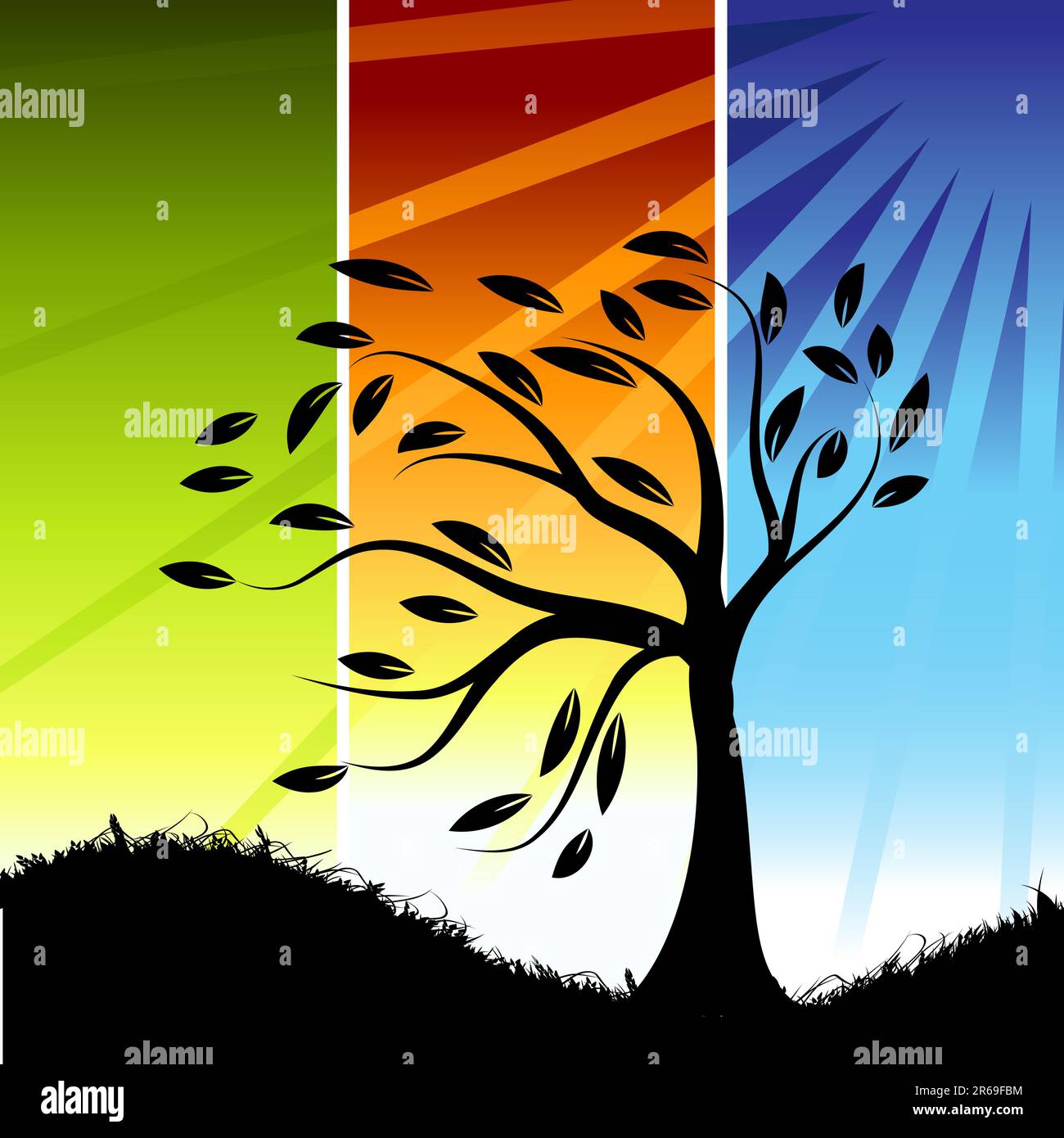 Tree silhouette, color background Stock Vector Image & Art - Alamy