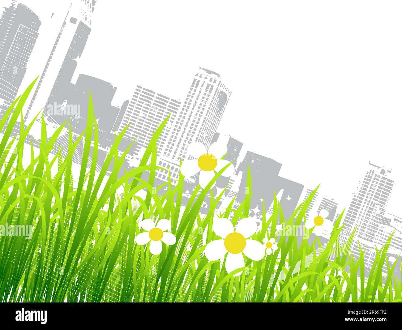 Lawn daisies house Stock Vector Images - Alamy