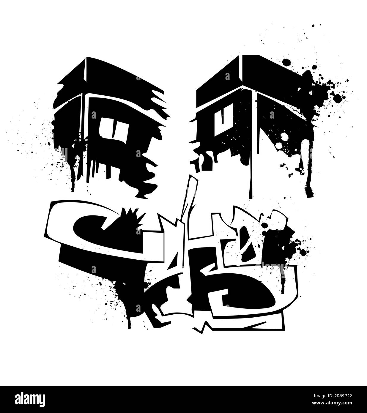 vector graffiti from buildings and the inscription Stock Vector Image ...