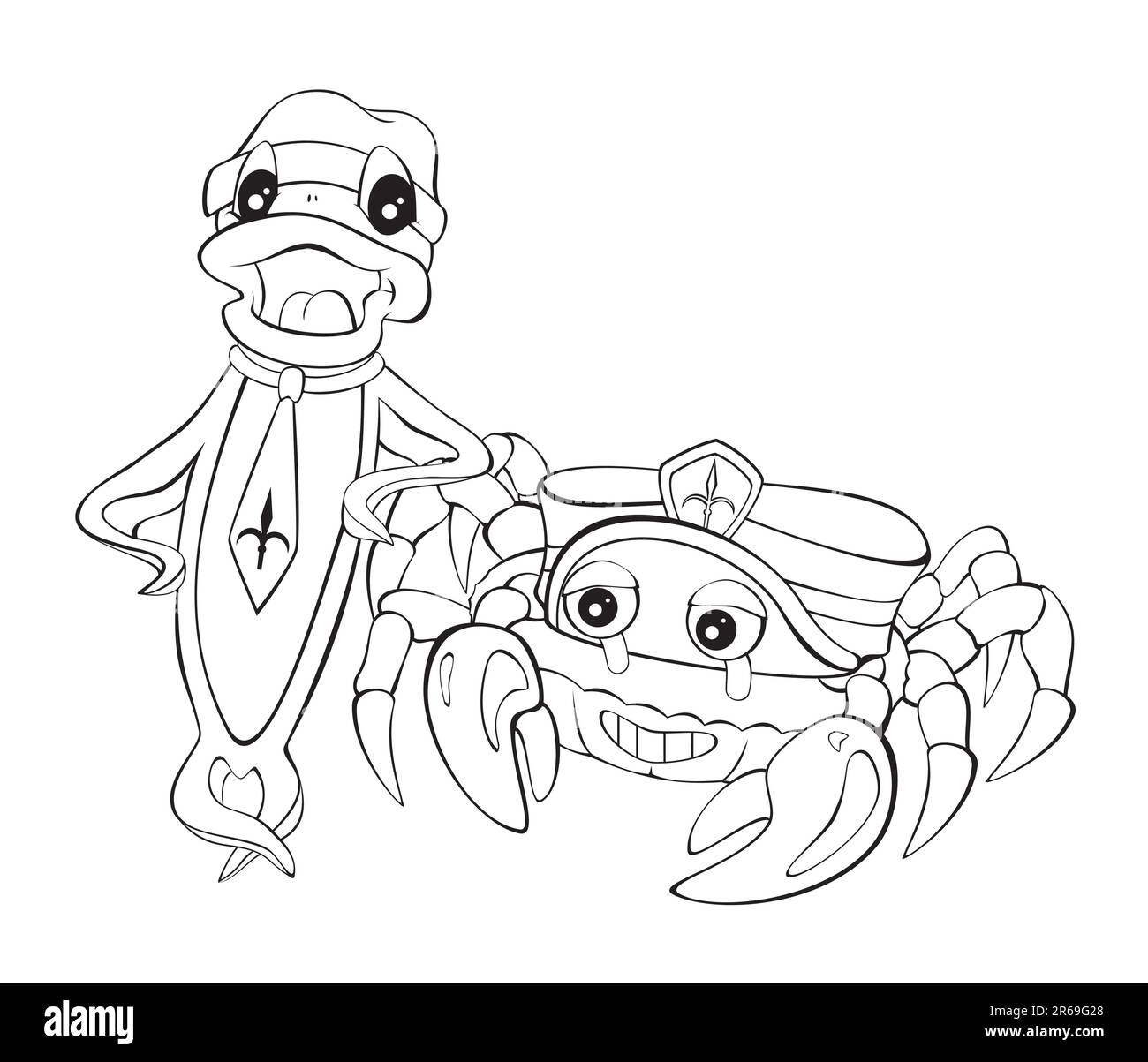 Fish and Crab with dress cartoon style Stock Vector Image & Art - Alamy