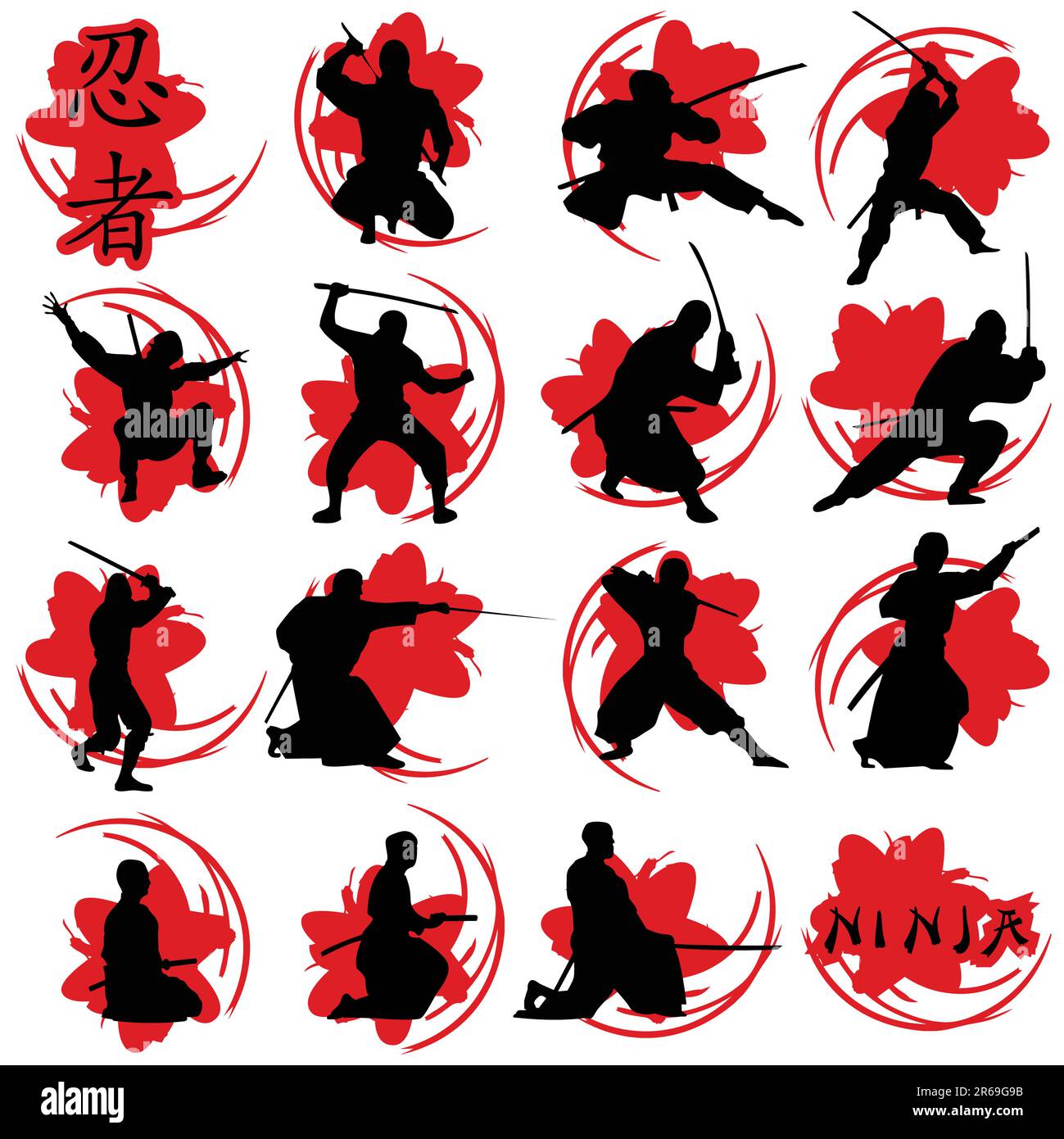 vector set of ninjas Stock Vector Image & Art - Alamy