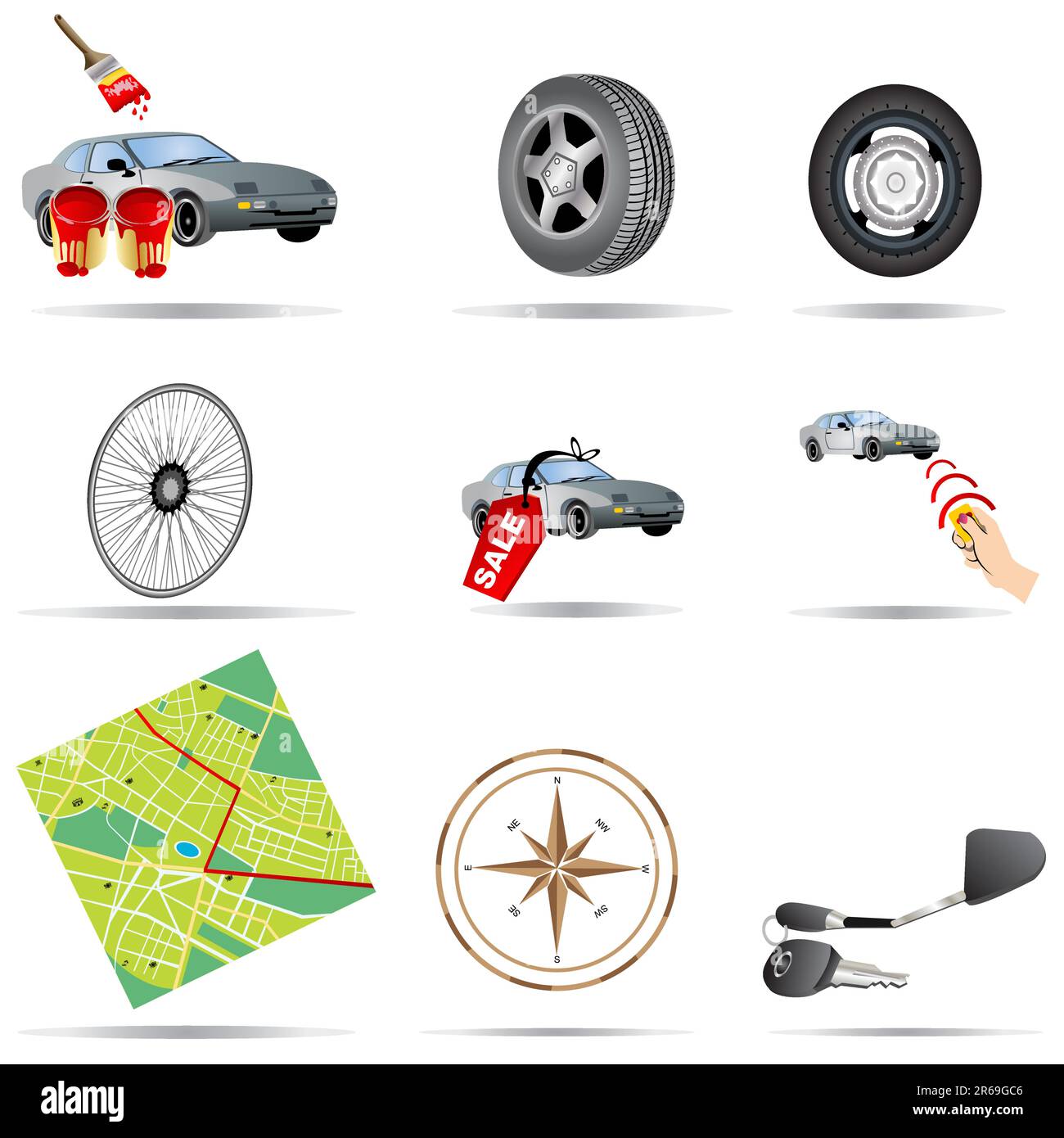 Vector illustration of nine colored transport icons Stock Vector Image ...