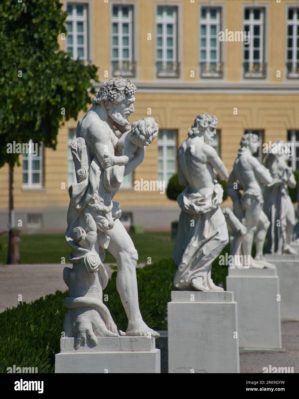 A group of statues in front of the historic Museum of Baden in ...