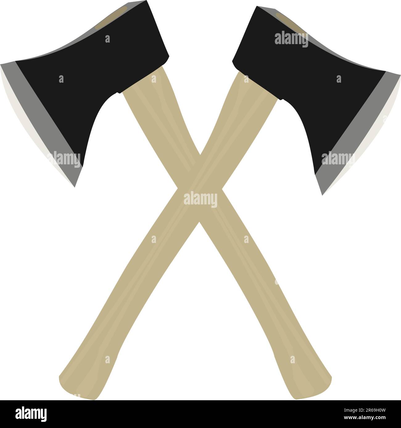 Vector illustration of two axe are isolated on white background Stock ...
