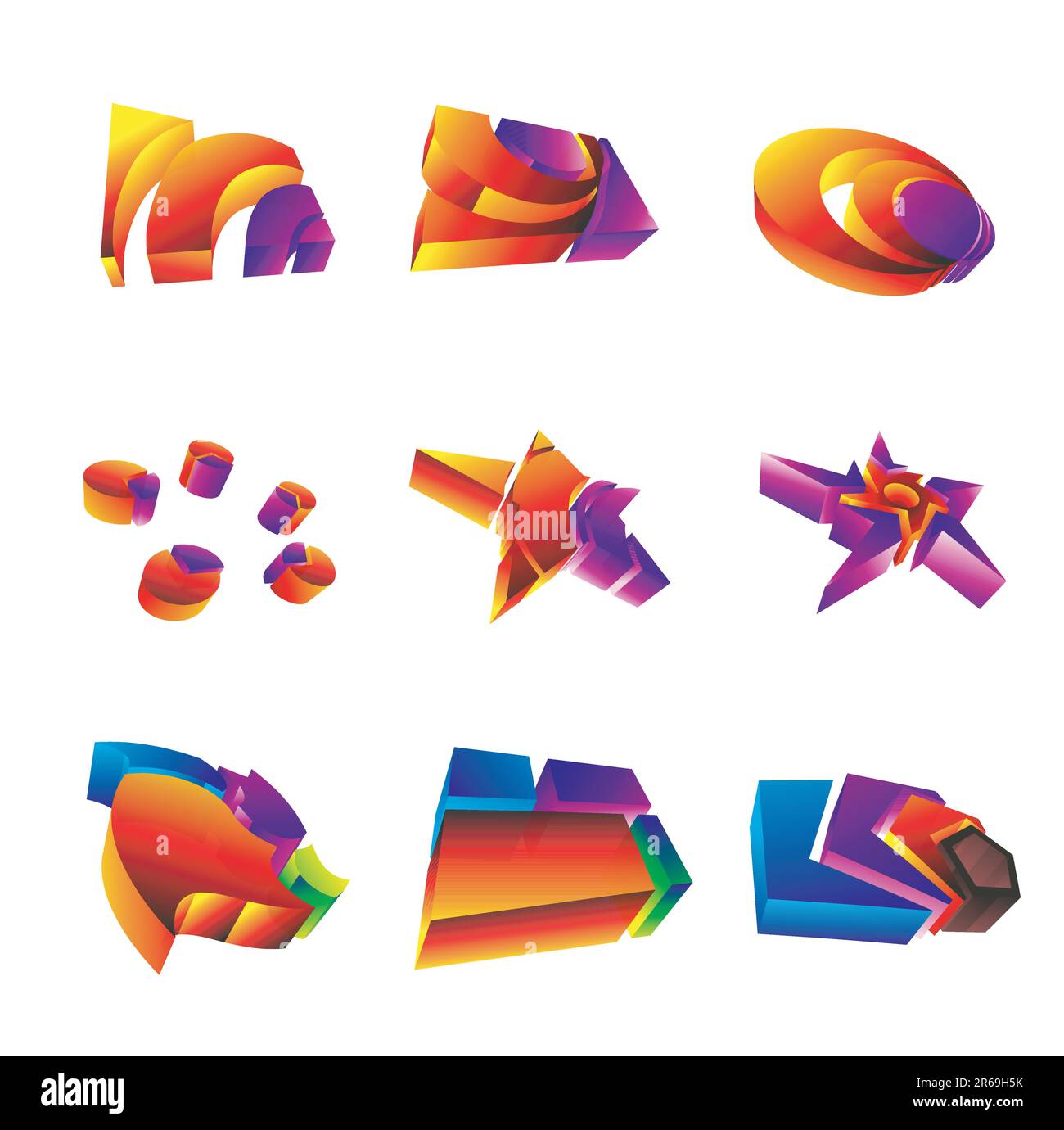 Set of Colorful 3D Design Elements Stock Vector Image & Art - Alamy