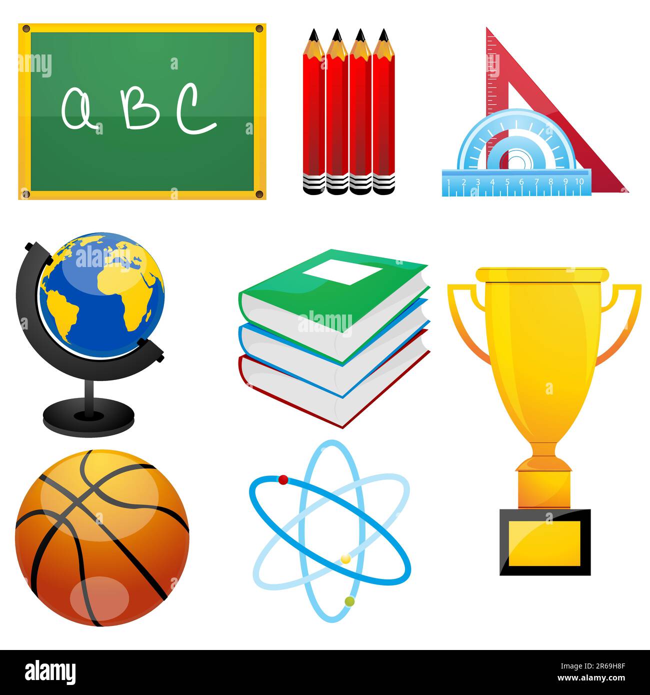 illustration of set of elements for education on isolated background ...